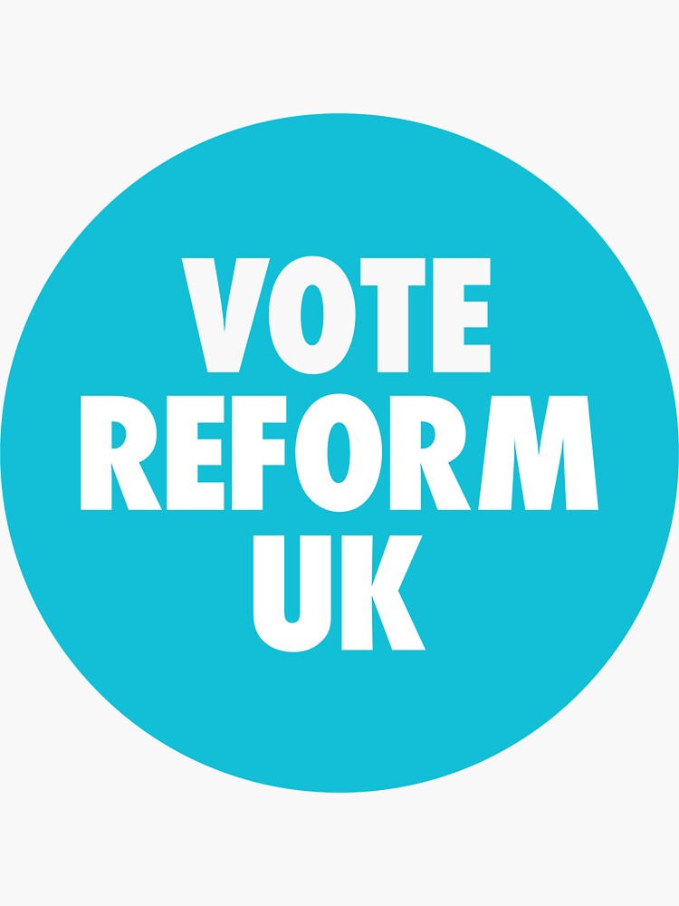 "Vote Reform UK " Sticker for Sale by samraheel | Redbubble
