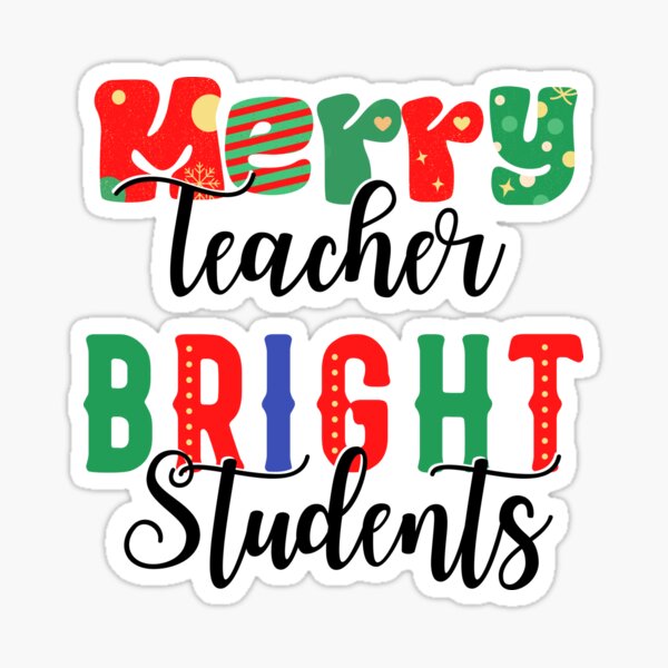 "Merry Teacher bright students, Christmas teacher gift, funny teacher ...
