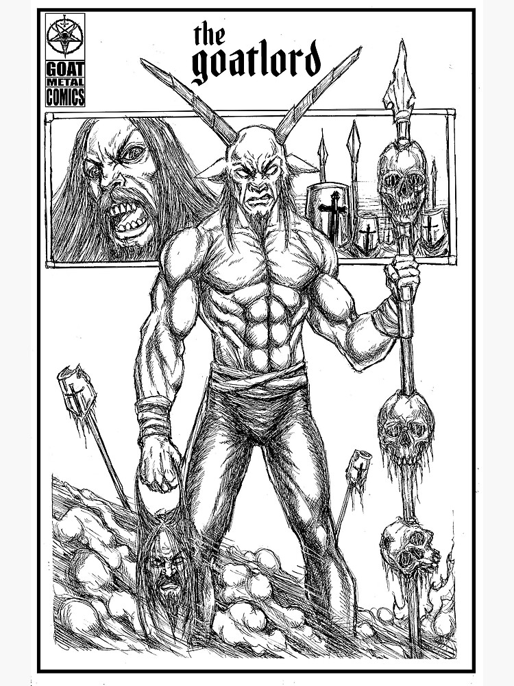 The Goatlord Comic Goat Metal Comics Poster For Sale By Alaricbarca Redbubble