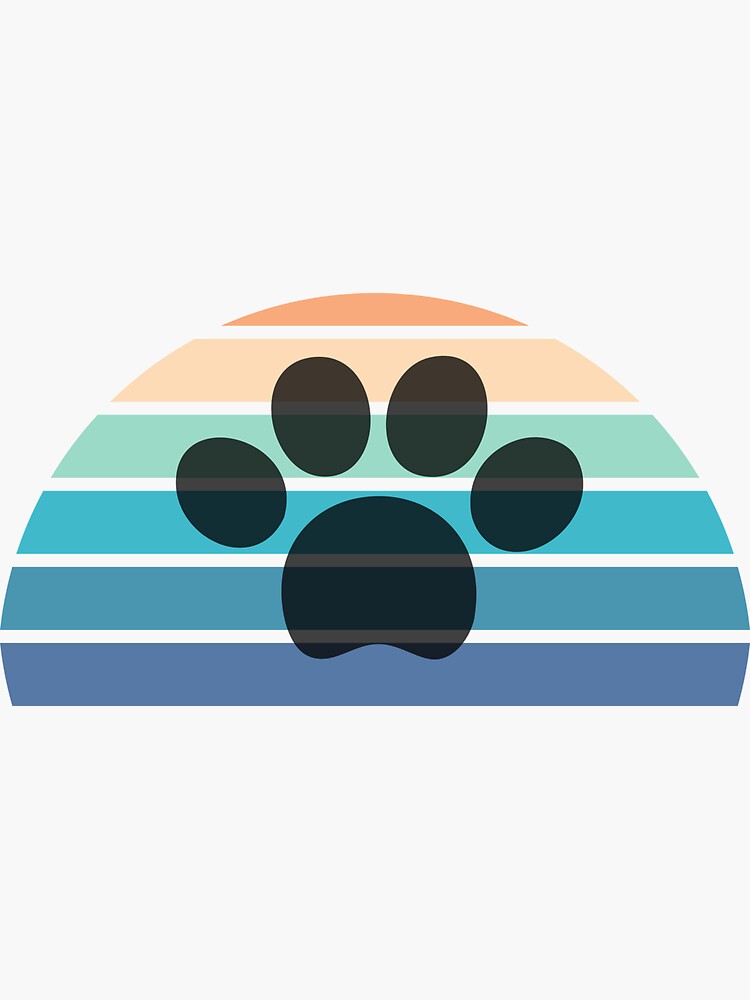 "paw , dog paw, dawgs, dogs , animal emoji , retro" Sticker for Sale by ...