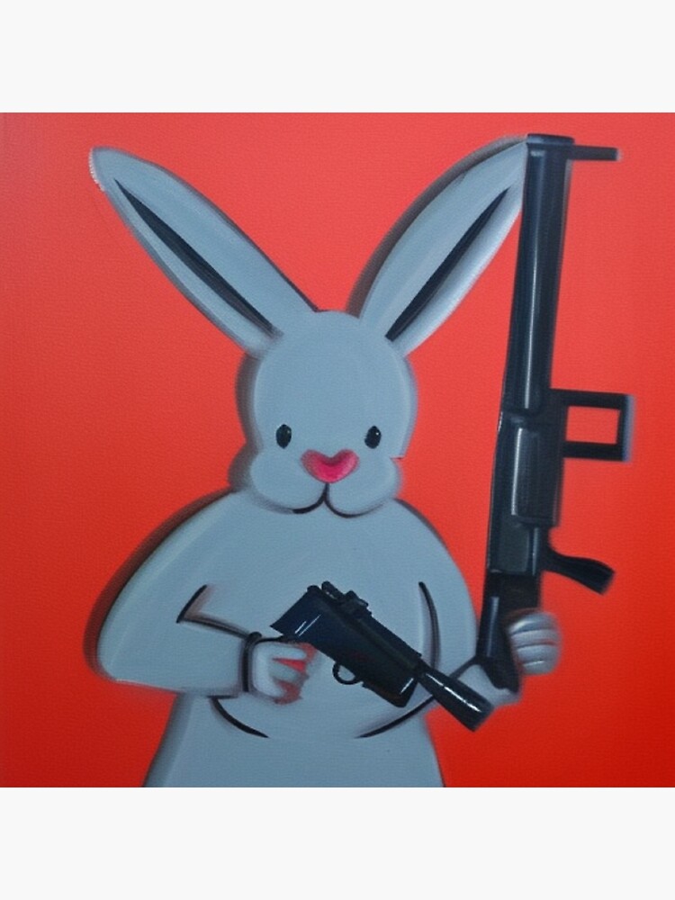 "Bunny with guns" Sticker for Sale by theblockstore | Redbubble