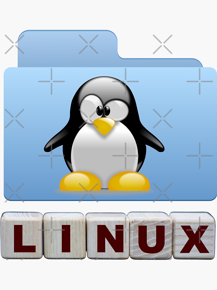 "Linux penguin over Folder" Sticker for Sale by OpenSystem | Redbubble