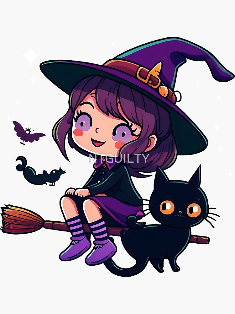 "Cute Witch" Sticker for Sale by NTGUILTY | Redbubble