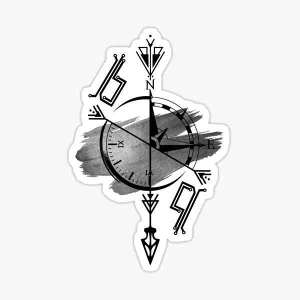 "compass-road-map" Sticker for Sale by Hafsaabde | Redbubble