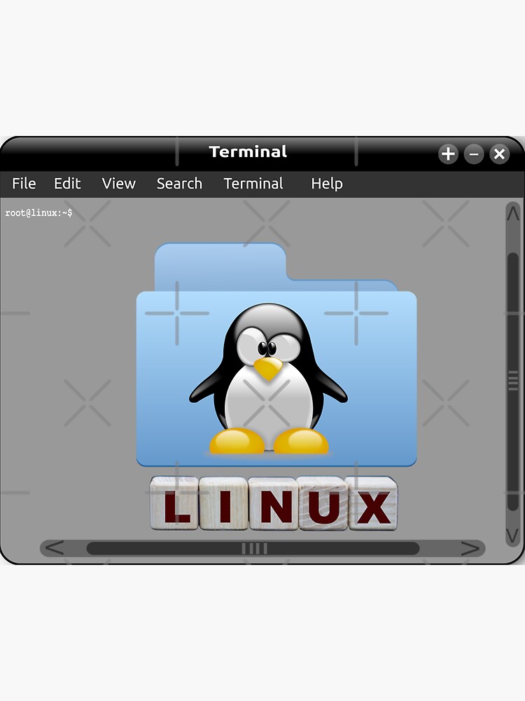 "Linux penguin over folder inside terminal" Sticker for Sale by ...