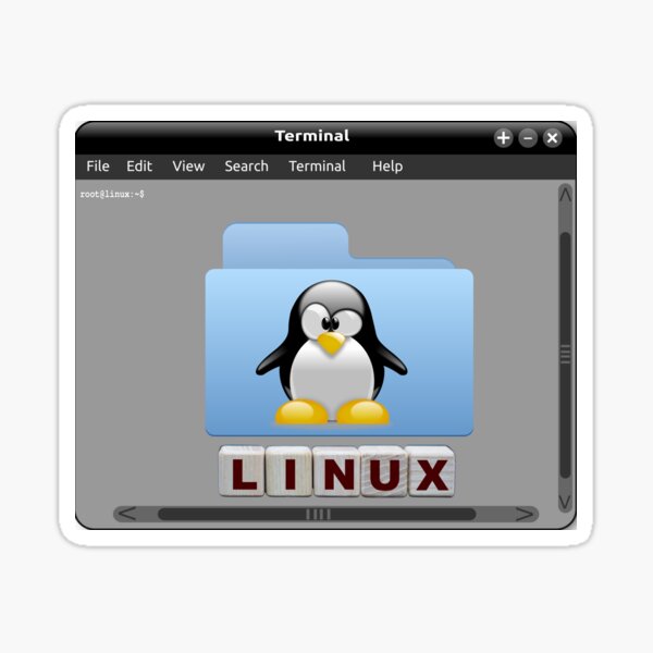"Linux penguin over folder inside terminal" Sticker for Sale by ...
