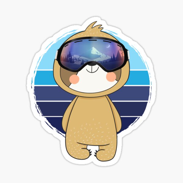 "retro sloth ski goggles" Sticker for Sale by Goodthings99 | Redbubble
