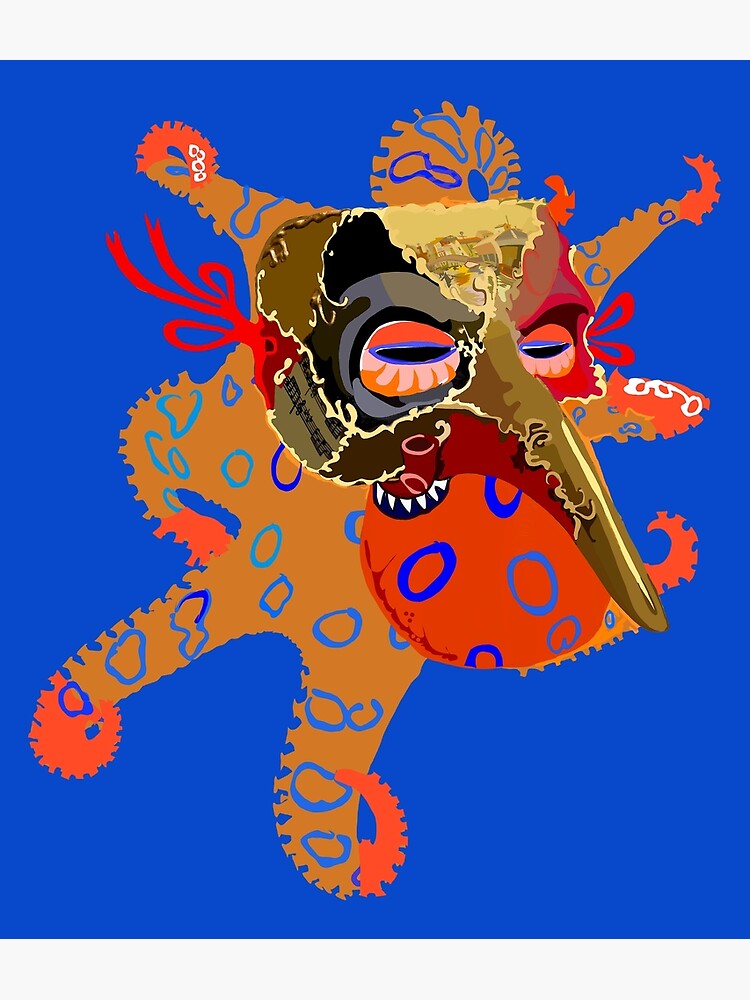 "Masked Blue-ringed Octopus" Art Print for Sale by michdevilish | Redbubble
