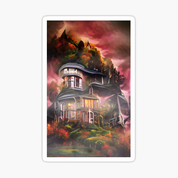 "Haunted Mansion" Sticker for Sale by D21Gallery | Redbubble