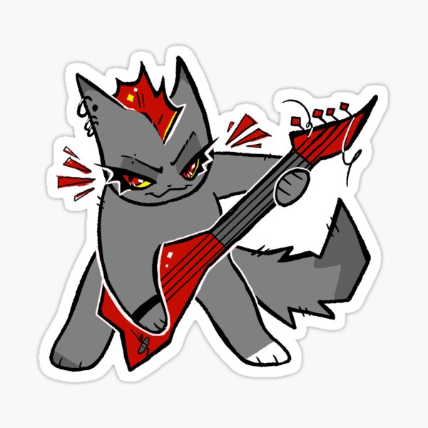 "punk cat" Sticker for Sale by Imperfect-Tea | Redbubble