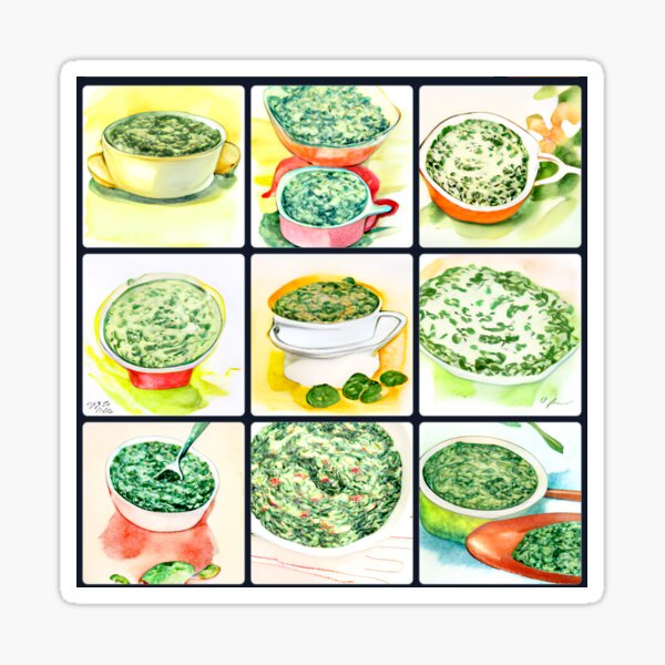 "Thanksgiving Creamed Spinach art " Sticker for Sale by CinderPress ...