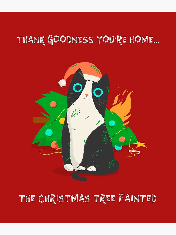 "Christmas Tree Fainted" Greeting Card for Sale by SoftSandTees | Redbubble