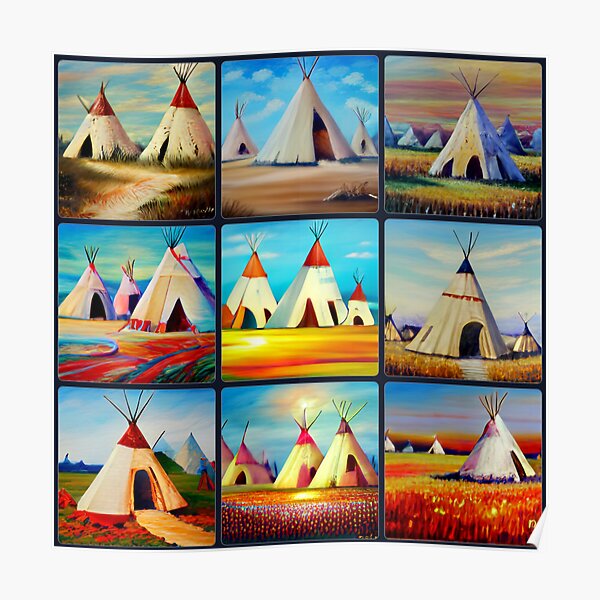 "Thanksgiving Teepees / Teepee art" Poster for Sale by CinderPress ...