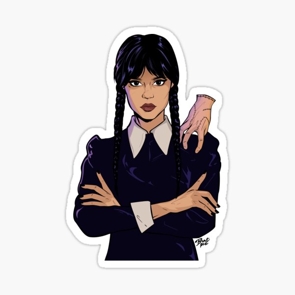 "Wednesday Addams" Sticker for Sale by bratpck | Redbubble