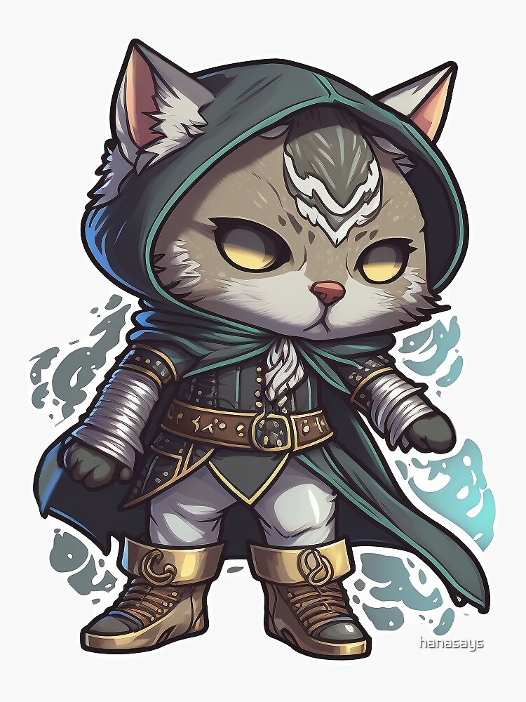 "RPG Rogue Kitty" Sticker for Sale by hanasays | Redbubble