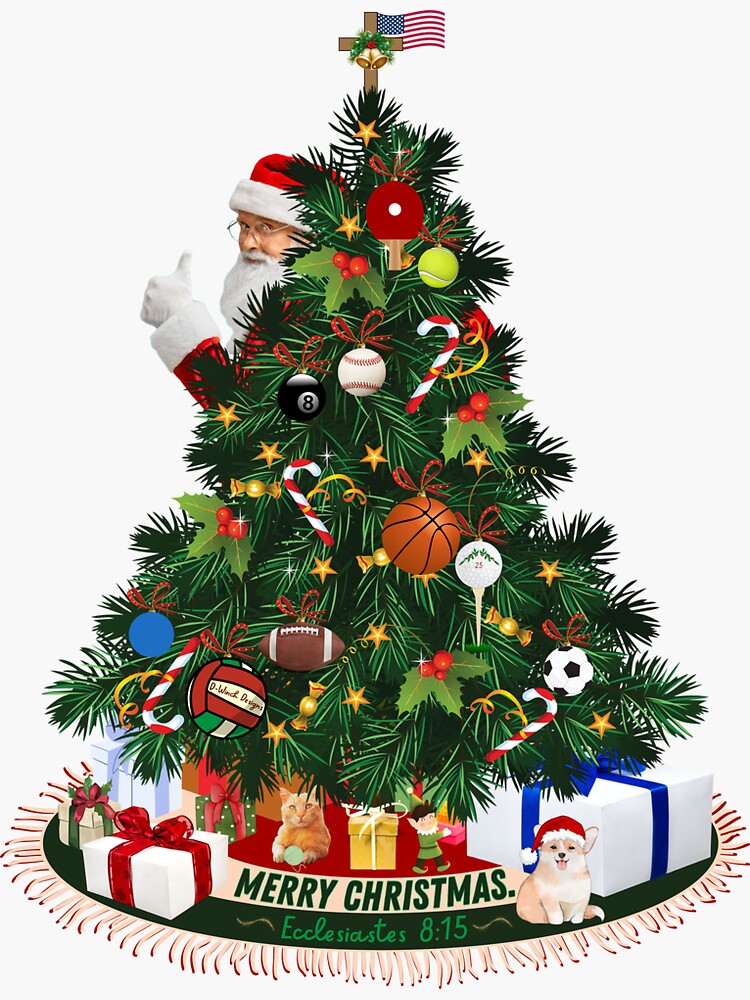 "Sports Christmas Tree" Sticker for Sale by D-Winch | Redbubble