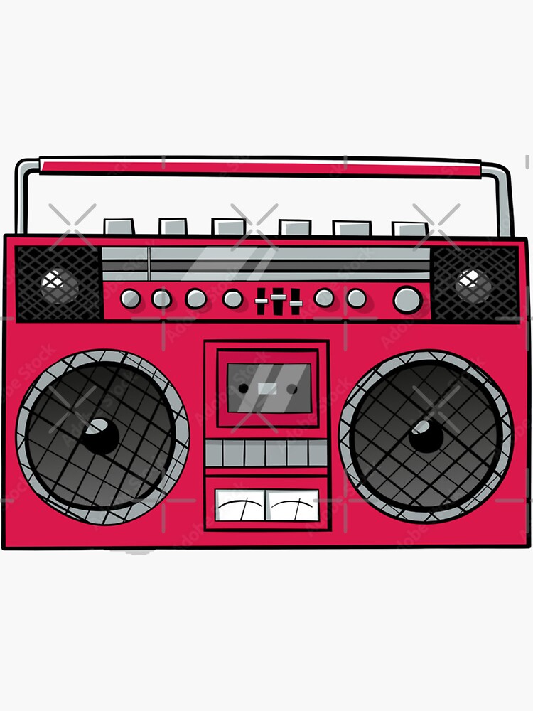 "Boom Box" Sticker for Sale by Red-Cloud | Redbubble