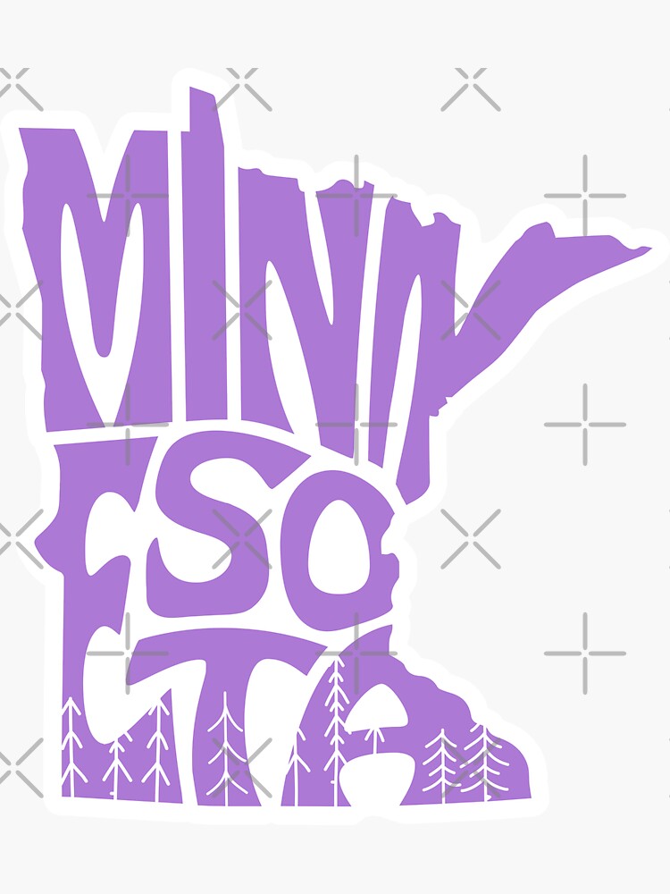 "Purple Minnesota State Outline Design" Sticker for Sale by ...