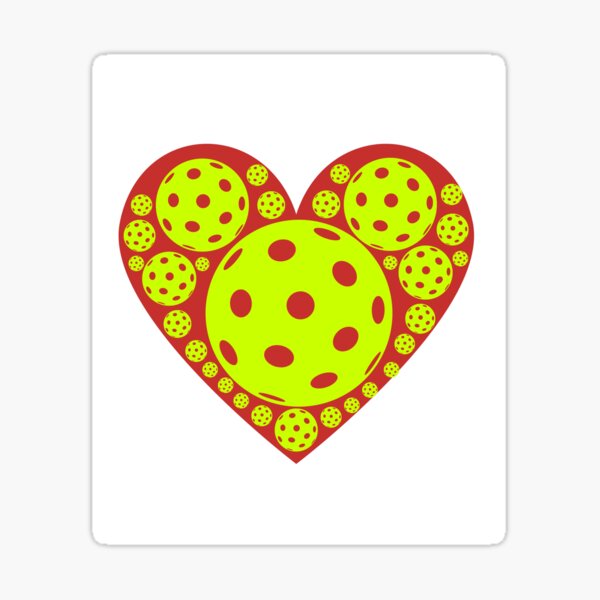 "Pickleball Heart" Sticker for Sale by ContourDesigns | Redbubble