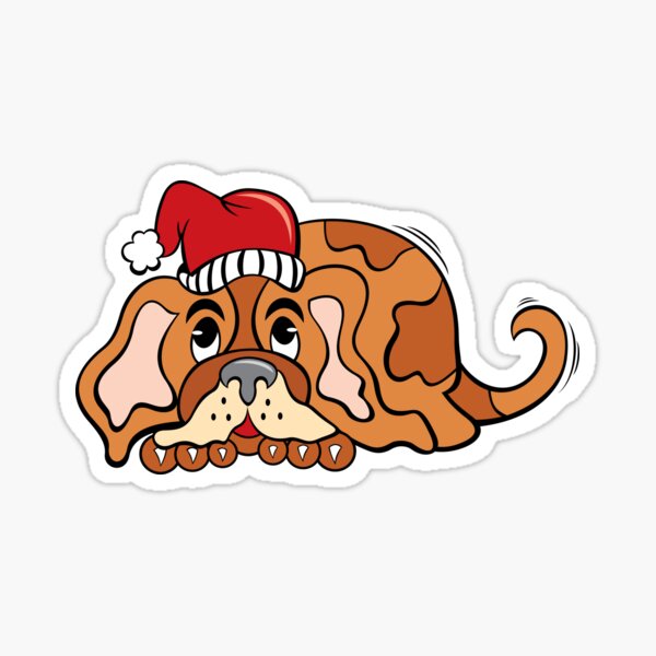 "cute dog Christmas " Sticker for Sale by Animster | Redbubble