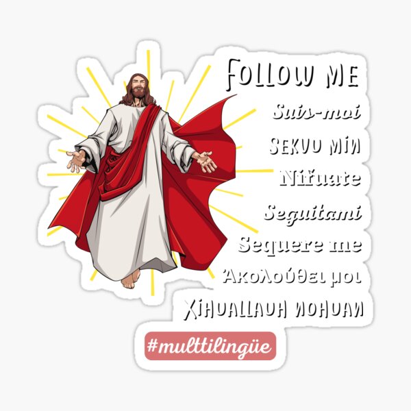 "follow me polyglot" Sticker for Sale by Quettandilli | Redbubble