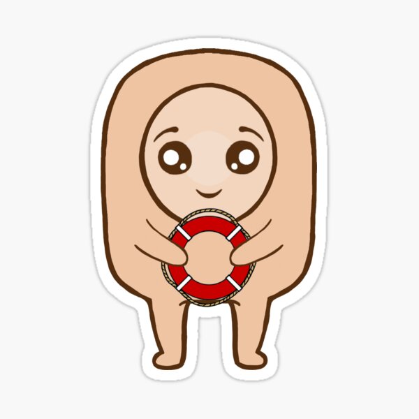 "Klaus the Colostomy Bag holding a Lifesaver" Sticker for Sale by ...
