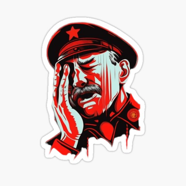 "Soviet Union communist officer facepalming and sad" Sticker for Sale ...