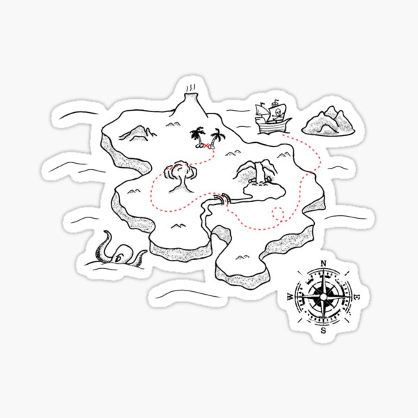 "treasure map" Sticker for Sale by Pequena00 | Redbubble