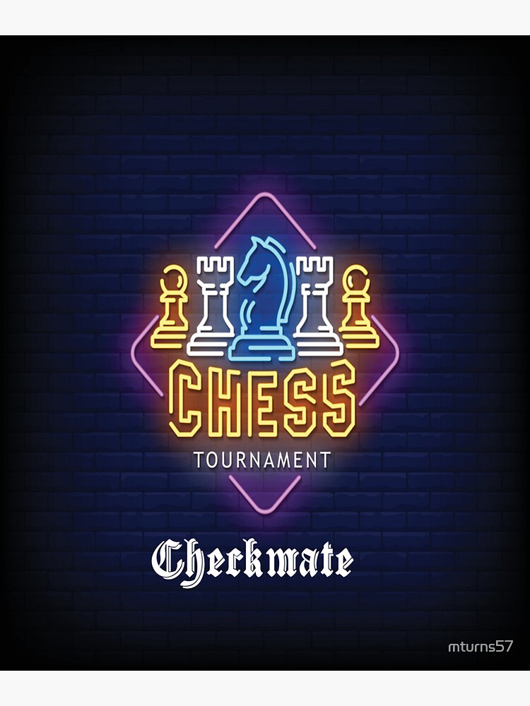 "Neon: Chess Tournament - Checkmate" Sticker for Sale by mturns57 ...