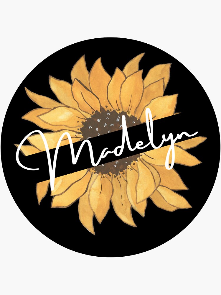 "Madelyn personalized name in autumn sunflower flower for birthday gift ...