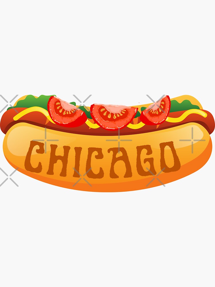 "Chicago Hot Dog - Chicago Dog Style" Sticker for Sale by luckymooninc ...