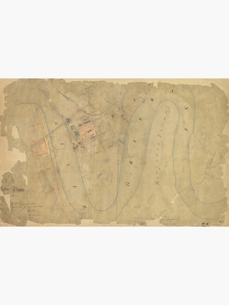 "1842 Map of Brisbane (Moreton Bay Penal Colony)" Art Print for Sale by ...