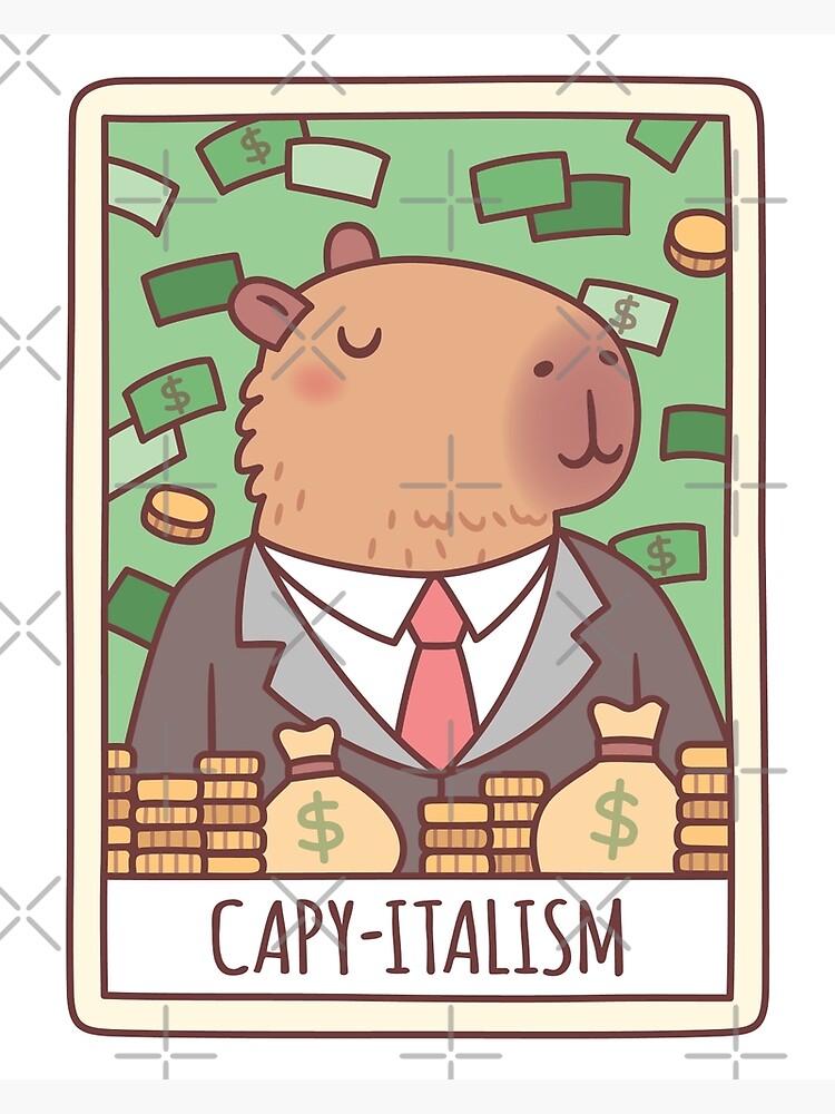 "Funny Capybara In Business Suit Capyitalism Capitalism Pun" Poster for ...