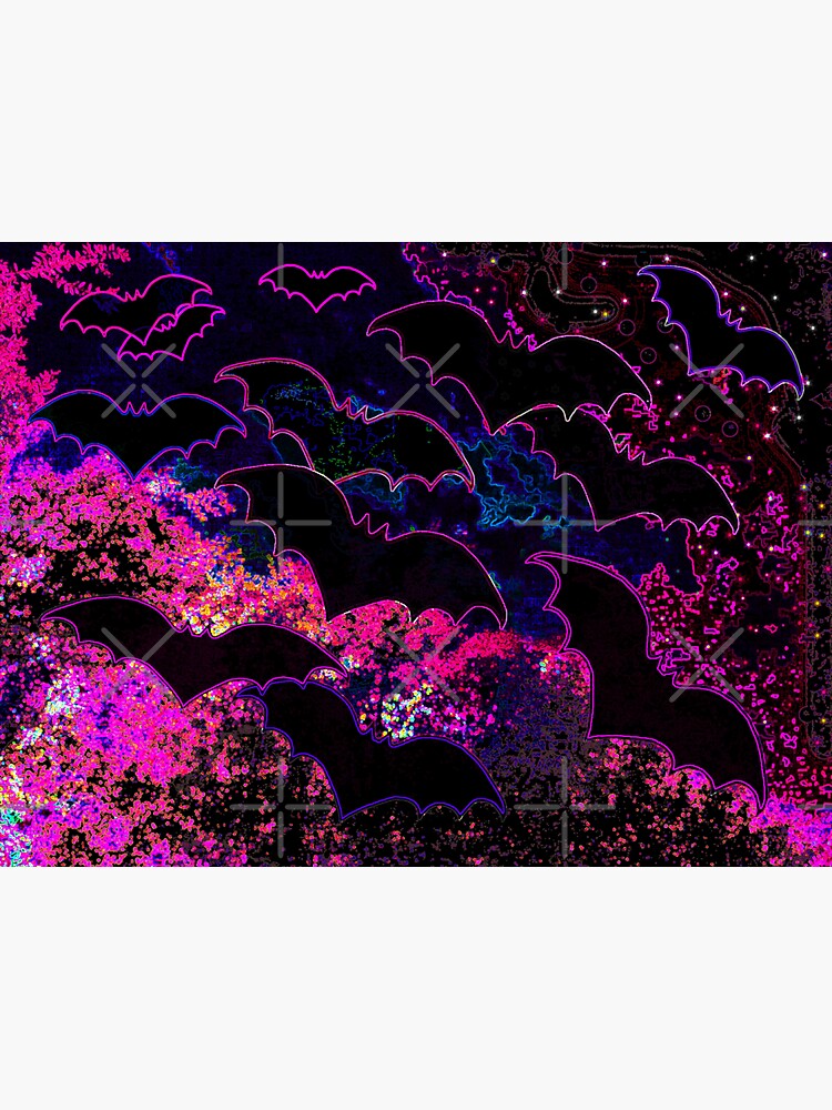 "Bats In Flight Neon Pink " Sticker for Sale by blakcirclegirl | Redbubble