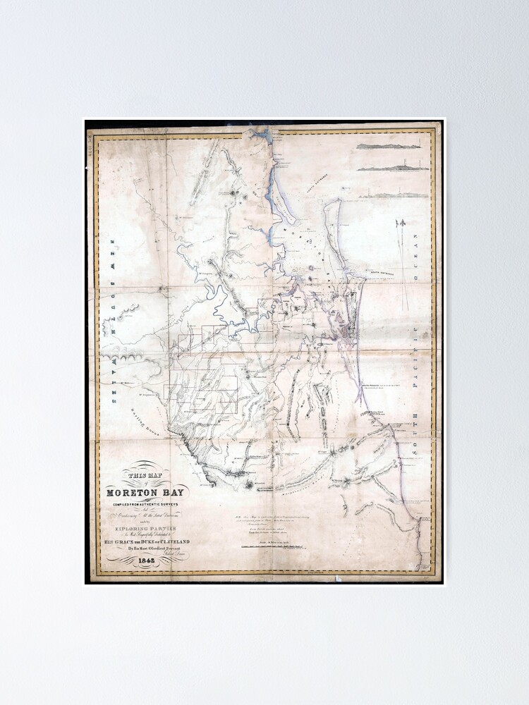 "1842 Moreton Bay Map" Poster for Sale by housedetective | Redbubble