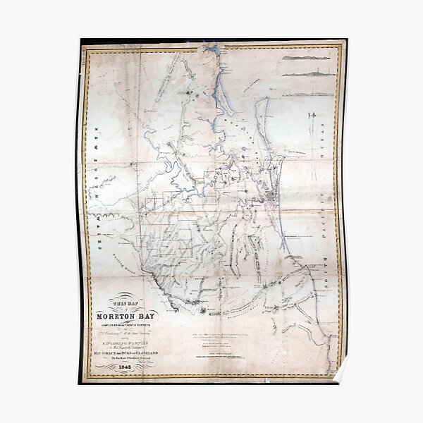 "1842 Moreton Bay Map" Poster for Sale by housedetective | Redbubble