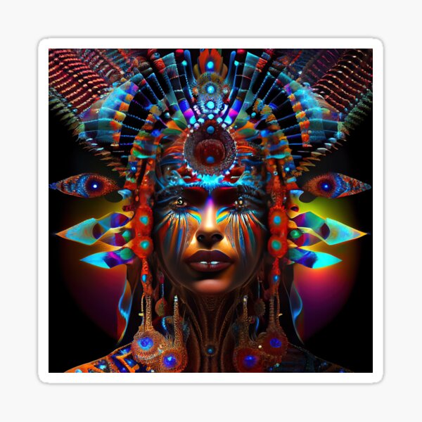"Native Goddess DMT Art" Sticker for Sale by Mystikosart | Redbubble