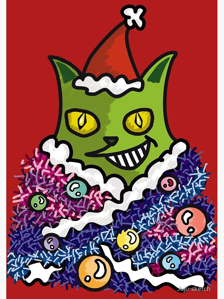 "Grinch cat" Poster for Sale by Juju-sketch | Redbubble