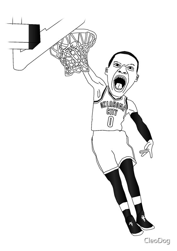 "Russell Westbrook Vicious Angry Dunk Design" by CleoDog | Redbubble