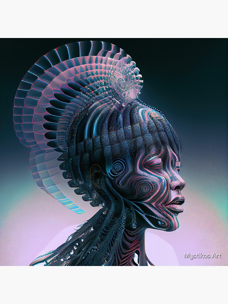 "Fractal DMT Goddesss Art" Sticker for Sale by Mystikosart | Redbubble