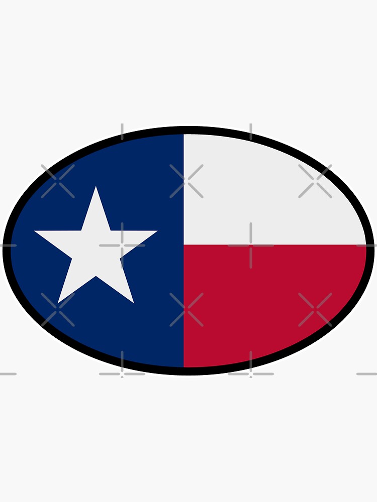 "Texas State Flag Oval Travel Bumper Sticker for your Car or Luggage ...