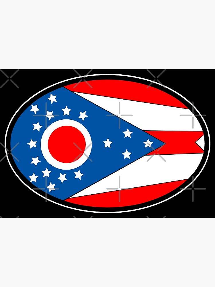 "Ohio State Flag Oval Travel Bumper Sticker for your Car or Luggage ...