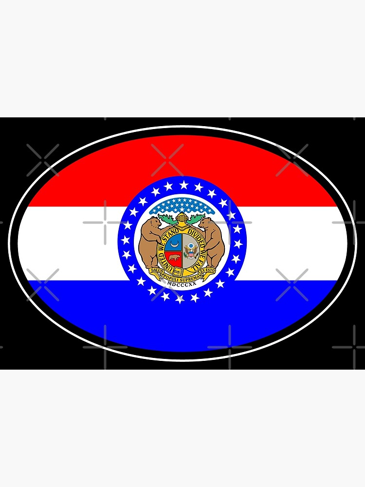 "Missouri State Flag Oval Travel Bumper Sticker for your Car or Luggage ...