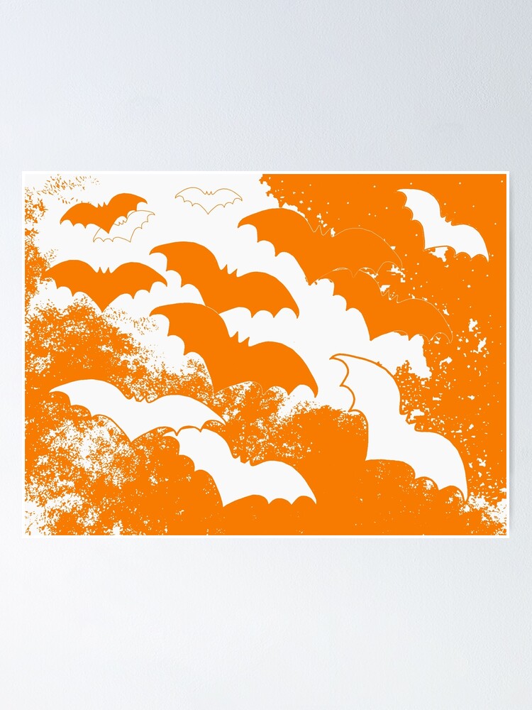 "White Bats In Flight Orange " Poster for Sale by blakcirclegirl ...