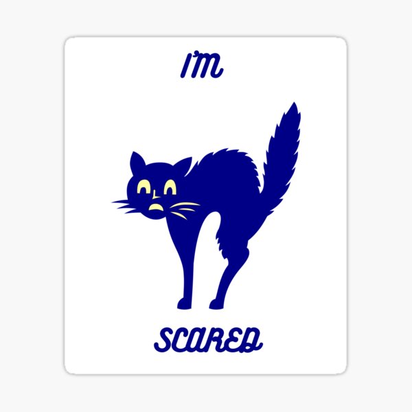 "im scared cat" Sticker for Sale by 360files | Redbubble