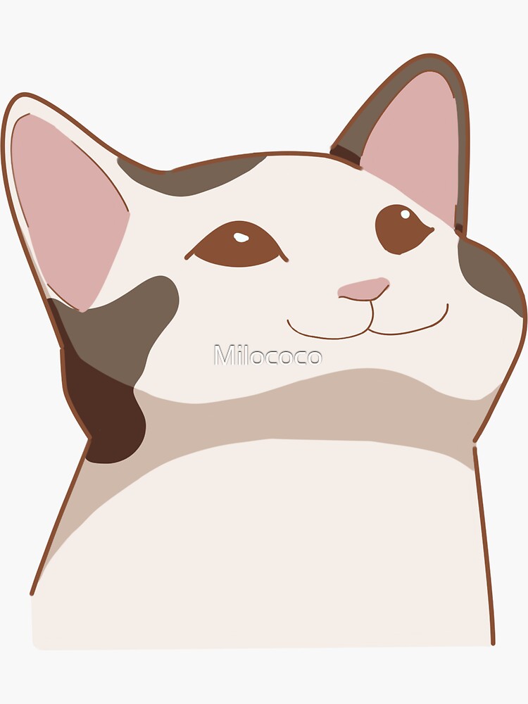 "Smiling Meme Cat" Sticker for Sale by Milococo | Redbubble