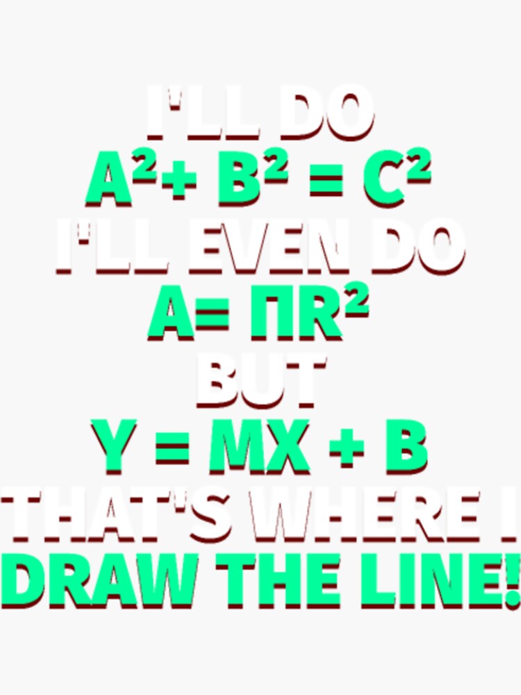 "Math Teacher Funny Equation for Arithmetic Student" Sticker for Sale ...