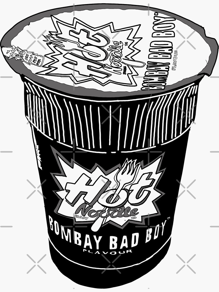 "The Bad Boy. Pot Noodle inspired Tee shirt" Sticker for Sale by ...