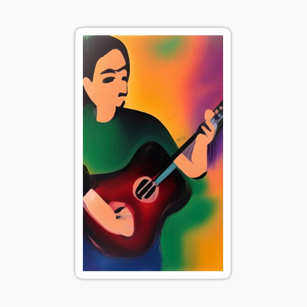 "man playing guitar" Sticker for Sale by Shift3388 | Redbubble