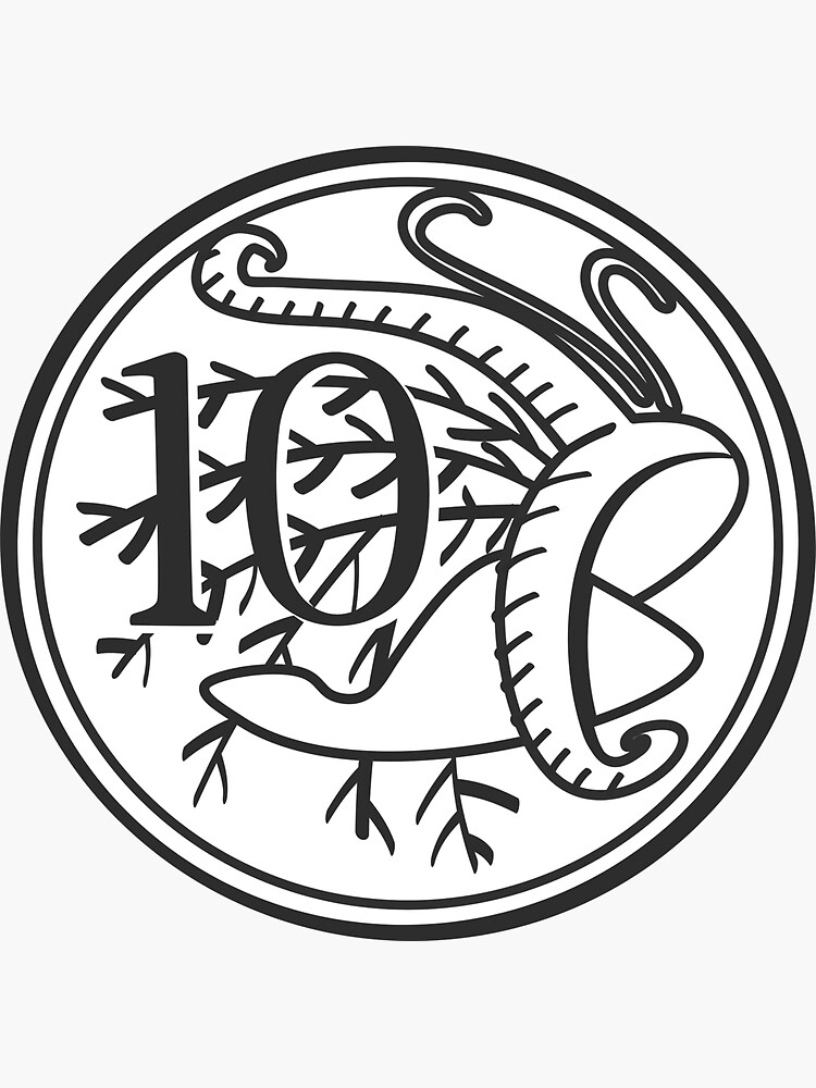 " Australian ten cent coin superb lyrebird (Menura novaehollandiae ...